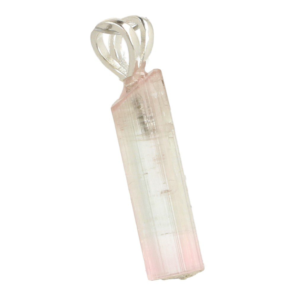 Roze met blauwe toermalijn hanger met oogje 'nr4'