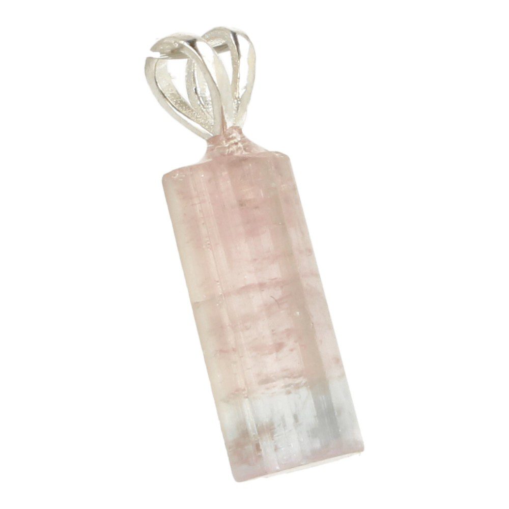 Roze met blauwe toermalijn hanger met oogje 'nr2'